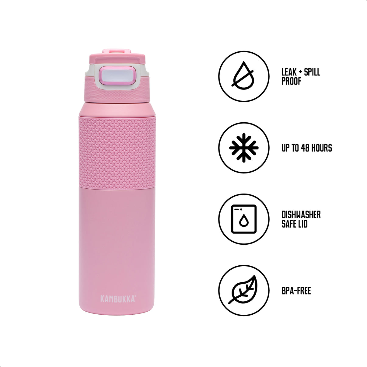 Elton Insulated 1000 ml Pink Ambition | Insulated water bottle with 3 ...